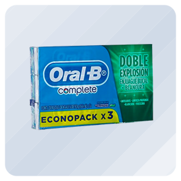 Oral B Pasta Dental Complete Enjuague y blancura 90g 3Pack