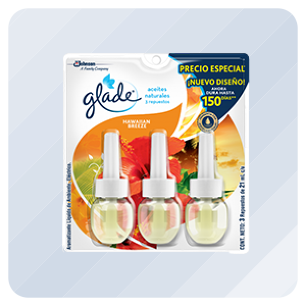 Glade PISO Repuesto Hawaiian Breeze 3 Unidades, 63 ml