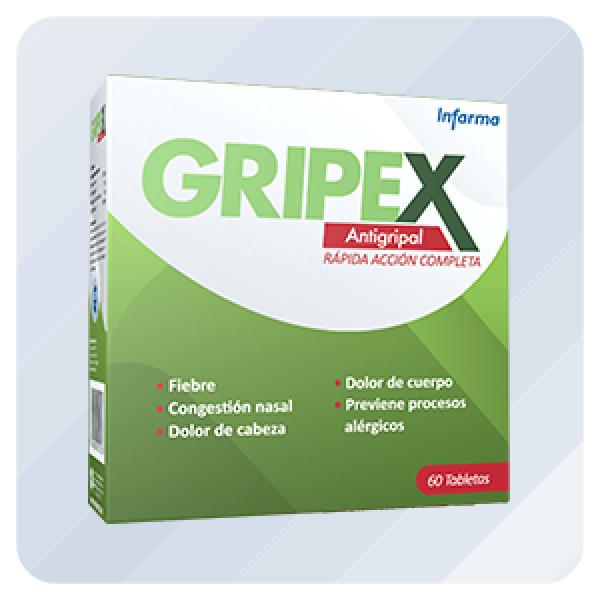 Gripex Adulto, Dispensador 60 Tabletas