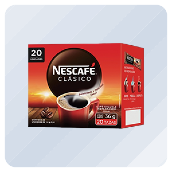 Nescafe Clasico Stick Display 20 Unidades, 1.8 g